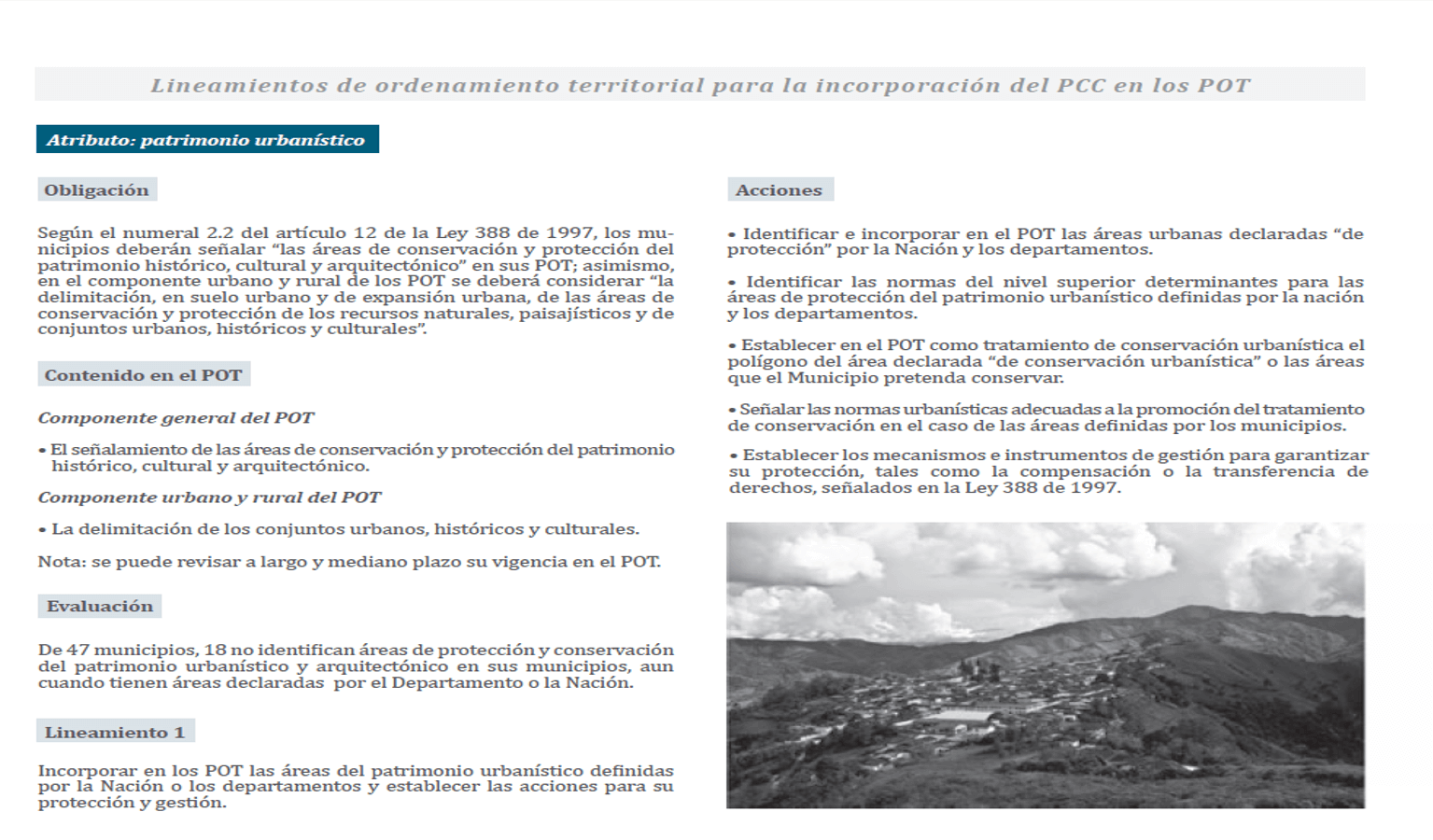 Líneamiento POT – PCC