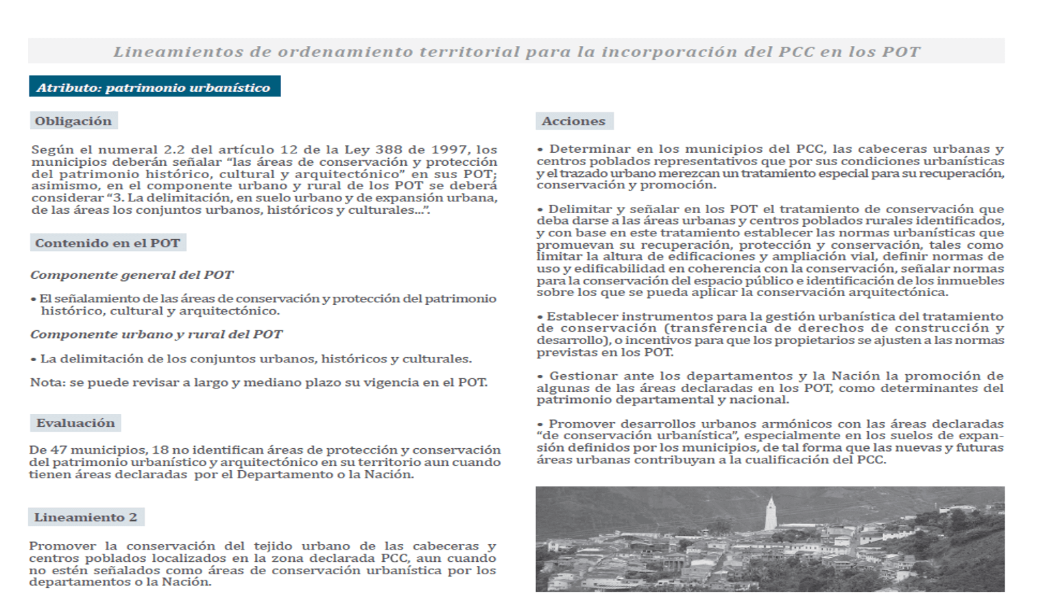Líneamiento POT – PCC