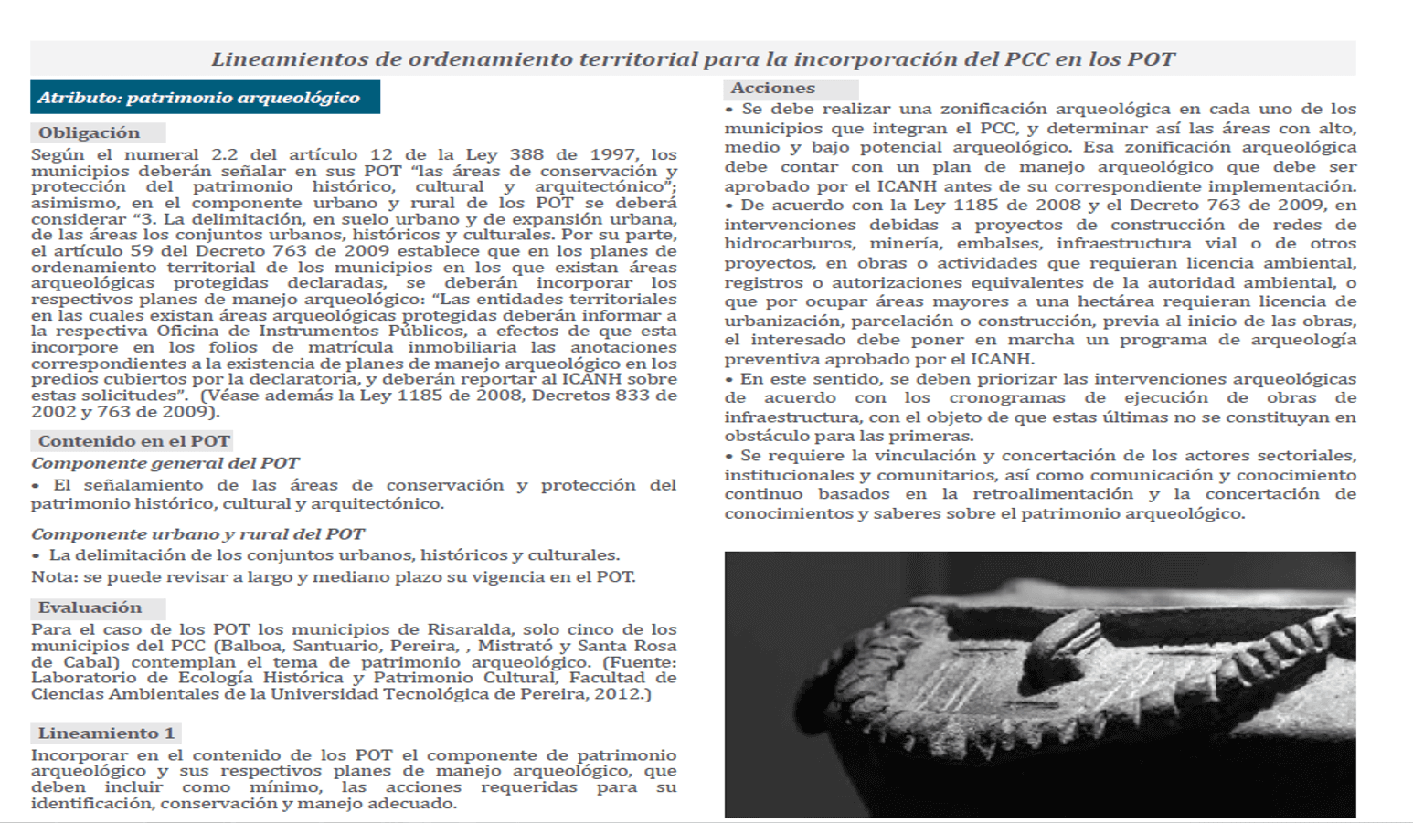 Líneamiento POT – PCC